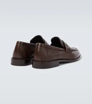 Manolo Blahnik Perry Leather Loafers - Brown