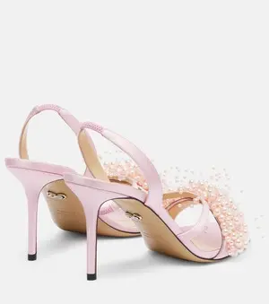 Mach & Mach Floating Pearl 85 Satin Sandals