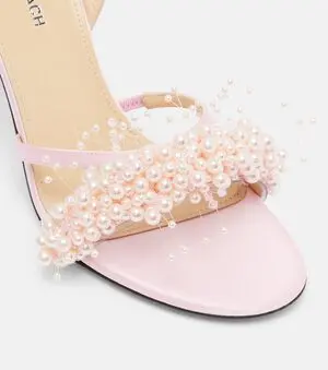 Mach & Mach Floating Pearl 85 Satin Sandals - Pink