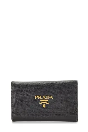 Prada Saffiano Key Holder - Black