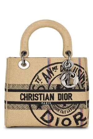 DIOR Christian Dior Embroidered Jute Lady D-Lite Medium