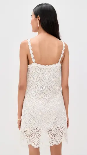 LoveShackFancy Lamont Crochet Knit Mini Dress