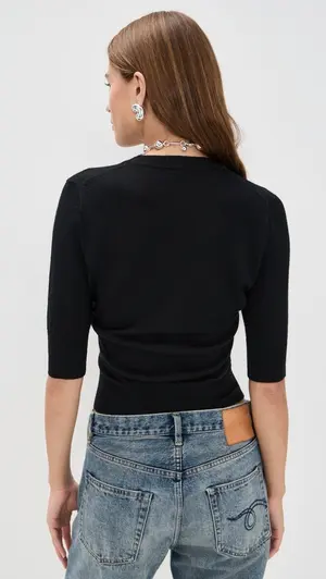 R13 Elbow Sleeve Split Hem Cardigan