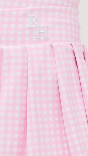 RECREATIONAL HABITS Gingham Check Pleated Skirt