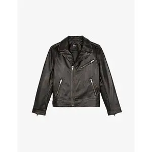 The Kooples Zipped Regular-fit Leather Biker Jacket