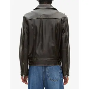 The Kooples Zipped Regular-fit Leather Biker Jacket