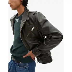 The Kooples Zipped Regular-fit Leather Biker Jacket