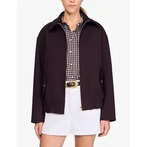 Sandro Oversized Zip-up Woven Jacket