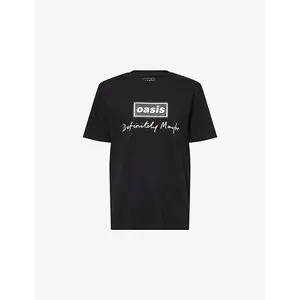 OASIS Definitely Maybe Relaxed-fit Cotton T-shirt - Black