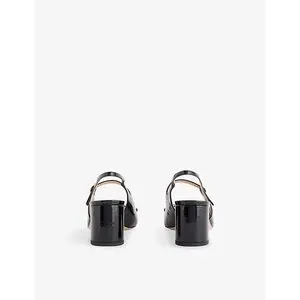 Gucci Mary Jane Horsebit Patent-leather Slingback Heels - Nero
