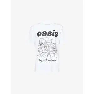 OASIS Definitely Maybe Relaxed-fit Cotton T-shirt - White