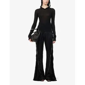 Rick Owens Cropped Hooded Knitted Top