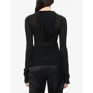 Rick Owens Cropped Hooded Knitted Top