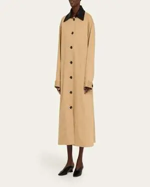 Maria Mcmanus Leather-collar Swing Coat