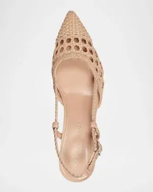 Marc Fisher Zunnie Woven Leather Slingback Pumps - Ltbeig