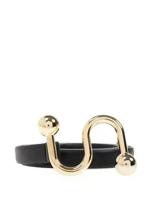 Sportmax S-shaped Buckle Leather Belt - Black