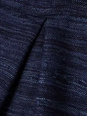 VIOLANTE NESSI Pasolini Pleated Silk-tweed Shorts - Navy