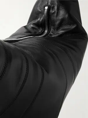 LEMAIRE Croissant Large Paneled Leather Shoulder Bag - Black