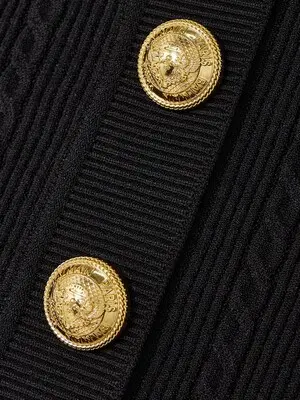 Balmain Cable-knit Cardigan - Black