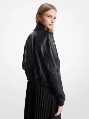 Michael Kors Leather Blouson Jacket