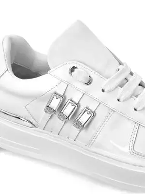 Philipp Plein Crystal-embellished Buckled Sneakers