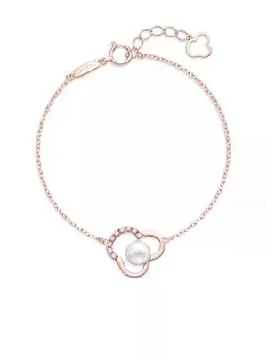TASAKI 18k Rose Akoya Pearl And Diamond Bracelet - Gold
