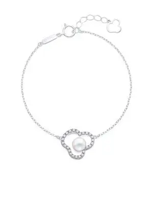 TASAKI 18k White Gold Akoya Pearl And Diamond Bracelet - Silver