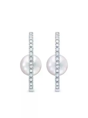 TASAKI 18k White Gold Akoya Pearl And Diamond Earrings - Silver