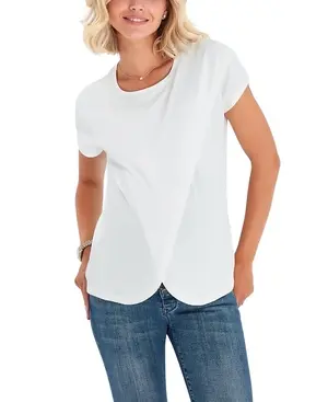 ACCOUCHEE Cotton Maternity/nursing Top - Ecru