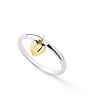 ANA LUISA Leia Heart Charm Ring - Two Tone