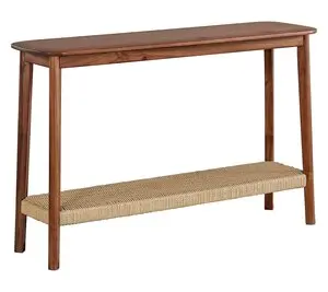 ALATERRE FURNITURE Calais Console Entryway Tabl E Woven Shelf - One-color