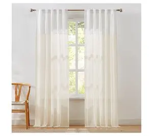 LUSH DECOR Brigitte Eyelet Scalloped Edge Windo W Curtains Pair - One-color