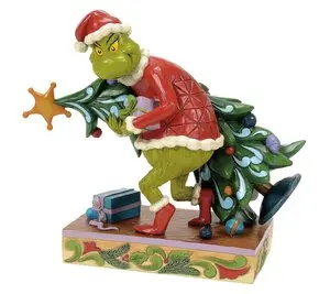 JIM SHORE Grinch Carrying/stealing Tree Figurin E 7.5in H - One-color