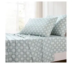 LUSH DECOR Daisy Checkered Sheet Set Aqua 4pc T Win, Twin-xl