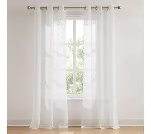 LUSH DECOR Aileen Textured Raindrop Sheer Windo W Curtains Pair - One-color