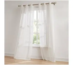 LUSH DECOR Aileen Textured Raindrop Sheer Windo W Curtains Pair