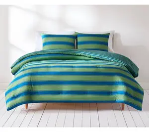 LUSH DECOR Gale Cabana Stripe Comforter 3-piece Set Full/quee - One-color