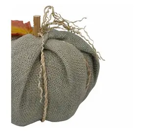 NORTHLIGHT Burlap Autumn Harvest Pumpkin 6.75