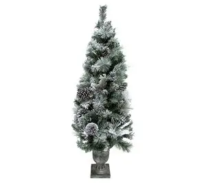 FRASER HILL FARM 4-ft. Christmas Snow Flocked P Orch Tree - One-color