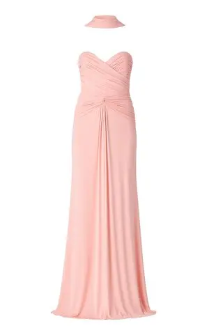 THE NEW ARRIVALS ILKYAZ OZEL Amanda Ruched Jersey Gown - Pink