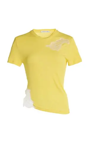 CHRISTOPHER ESBER Delphin Lace-Trimmed Jersey T-Shirt
