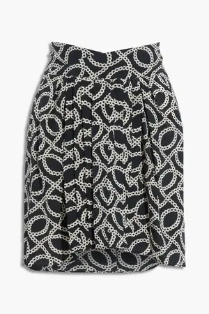 Isabel Marant Pleated Printed Silk-blend Mini Skirt