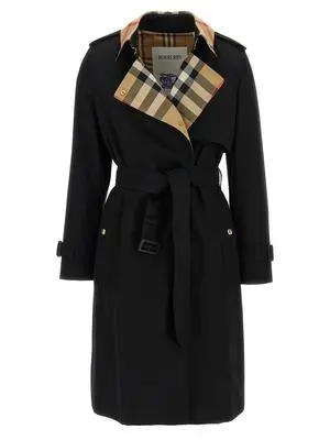 Burberry Sandridge Cotton Gabardine Trench Coat - Black