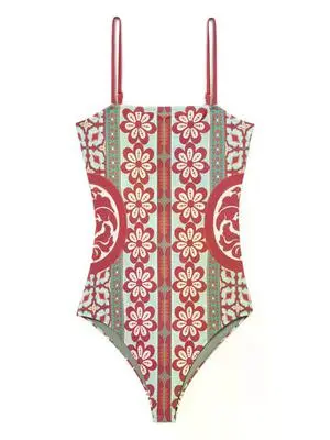 La DoubleJ Elle Floral-print Swimsuit - Green
