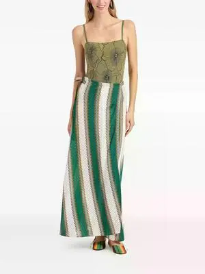 La DoubleJ Diagonal-stripe Maxi Skirt