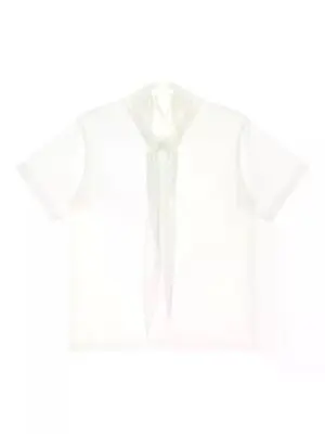 Carven Cotton T-shirt With Scarf Collar - White