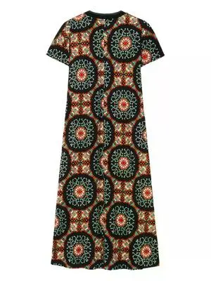 La DoubleJ Sporty Swing Short-sleeve Midi Dress - Black