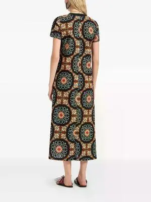 La DoubleJ Sporty Swing Short-sleeve Midi Dress - Black