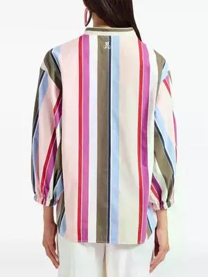 La DoubleJ Jackie Striped Balloon-sleeve Blouse