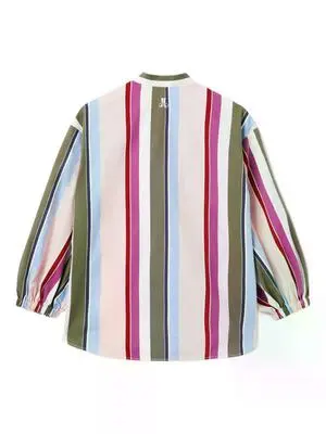 La DoubleJ Jackie Striped Balloon-sleeve Blouse